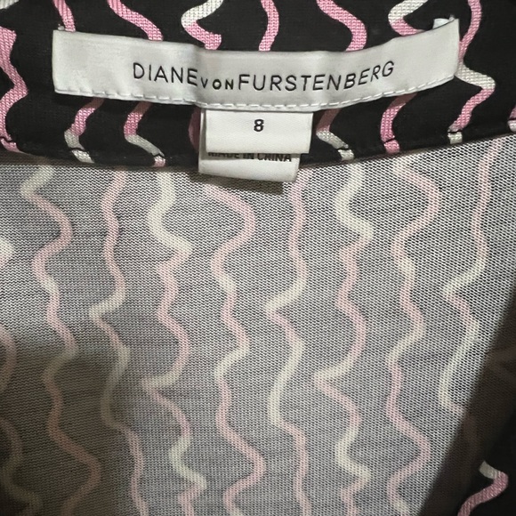 Diane Von Furstenberg | Dresses | Dvf Mixed Media Wrap Dress Black With ...